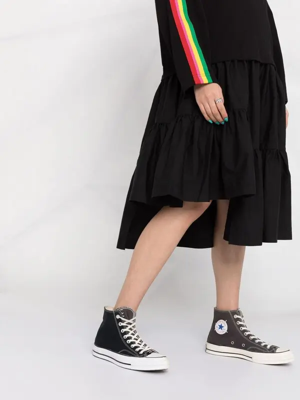 Palm Angels Asymmetric Long-sleeve Dress