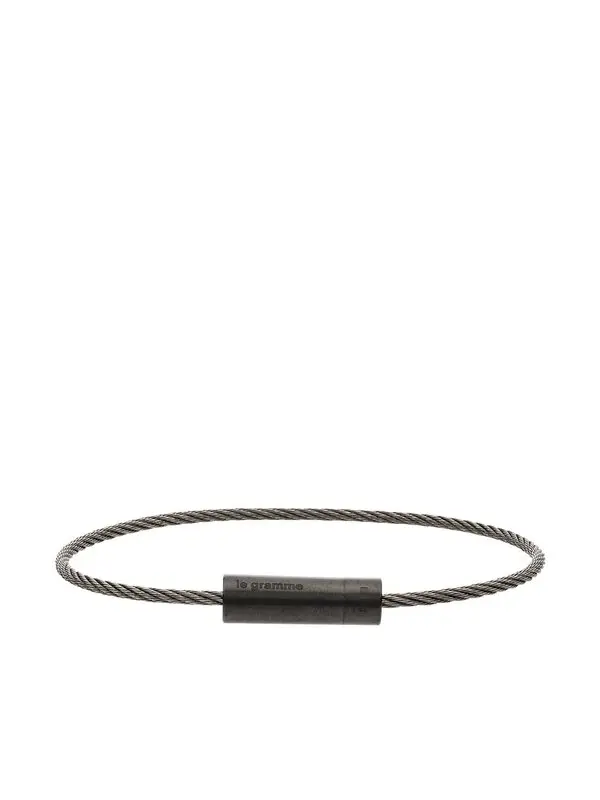 Le Gramme Le 5g Brushed Ceramic Cable Bracelet - Black