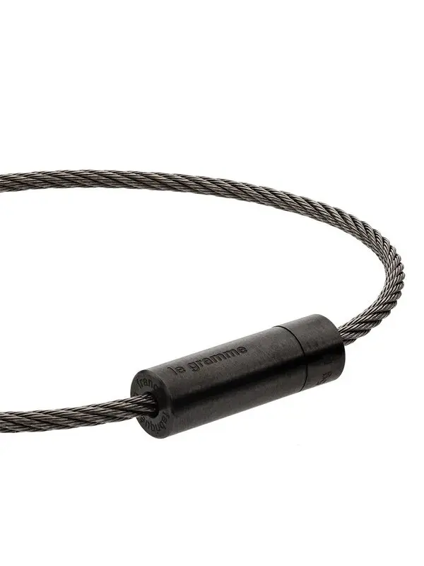 Le Gramme Le 5g Brushed Ceramic Cable Bracelet - Black