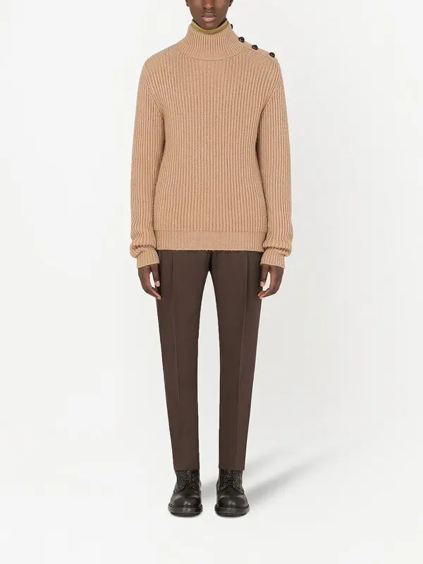 Dolce & Gabbana Rollneck Camel Hair Jumper