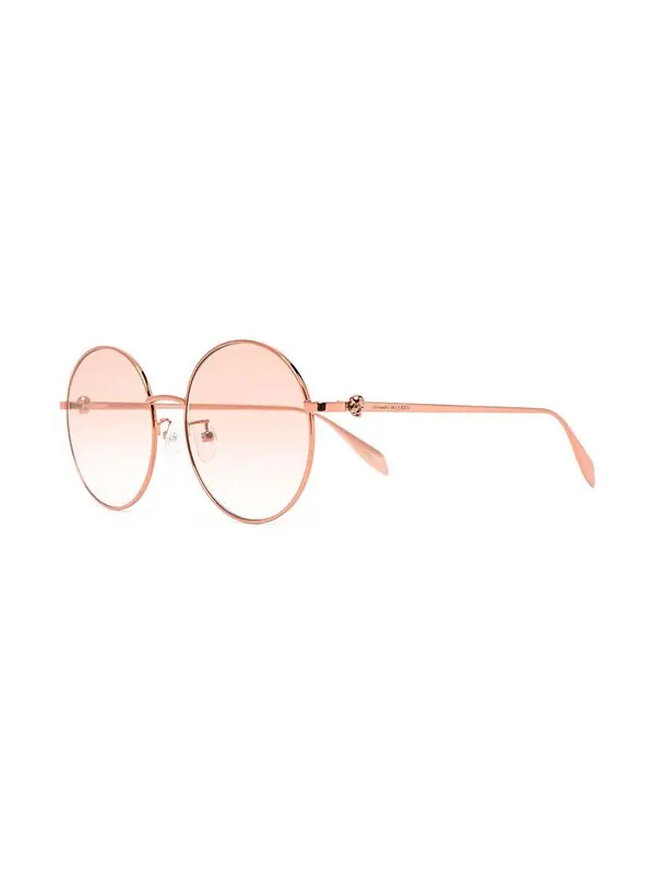 Alexander Mcqueen Am0275s Round-Frame Sunglasses In Orange  display picture 1