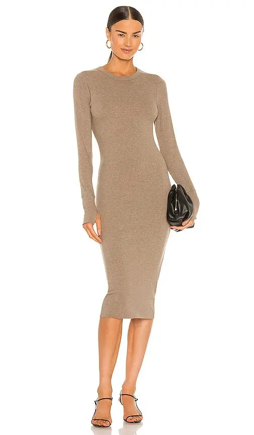 WSLY The Rivington Long Sleeve Dress In Brown