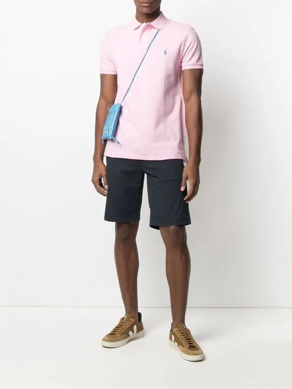 Polo Ralph Lauren Embroidered-logo Short-sleeved Polo Shirt - Pink