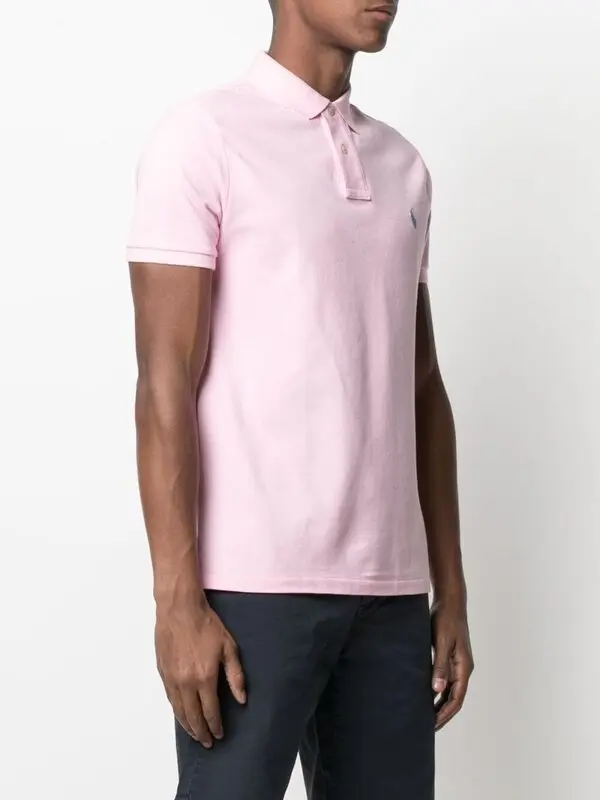 Polo Ralph Lauren Embroidered-logo Short-sleeved Polo Shirt - Pink
