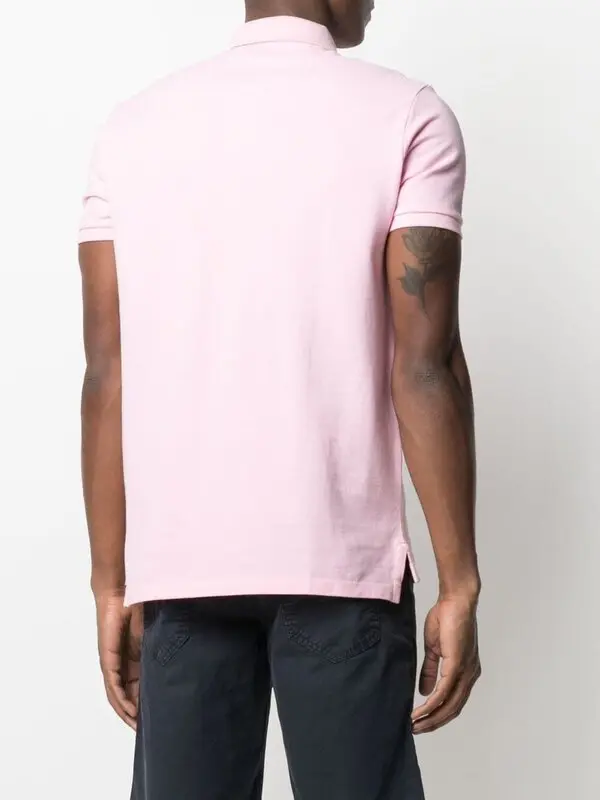Polo Ralph Lauren Embroidered-logo Short-sleeved Polo Shirt - Pink
