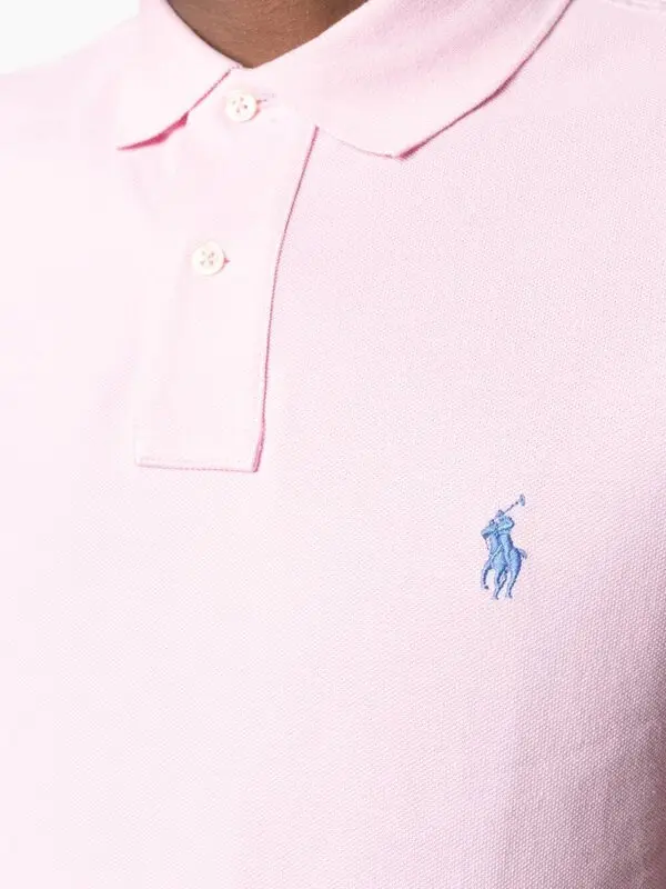 Polo Ralph Lauren Embroidered-logo Short-sleeved Polo Shirt - Pink