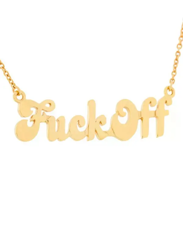 TRUE ROCKS Quote Chain Necklace - Metallic