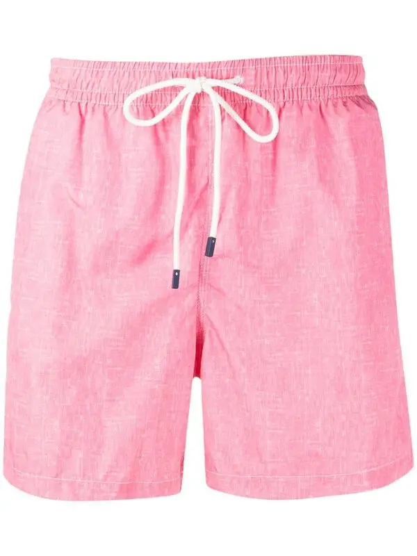 Fedeli Logo Patch Swim Shorts - Pink