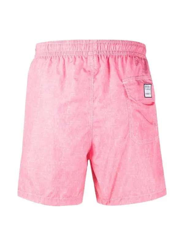 Fedeli Logo Patch Swim Shorts - Pink