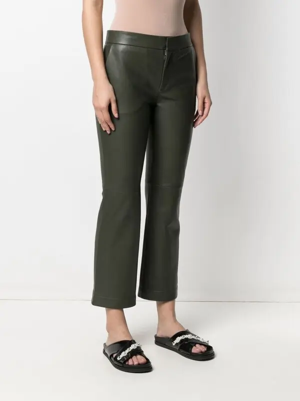 Red Valentino Cropped Leather Trousers