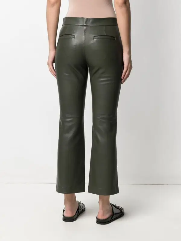 Red Valentino Cropped Leather Trousers
