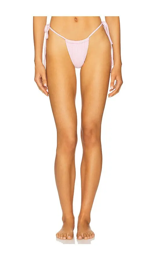 Frankies Bikinis Tia Ribbed Bikini Bottom - Strawberries & Cream