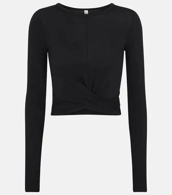 Alo Yoga Cover Knit Crop Top - Black