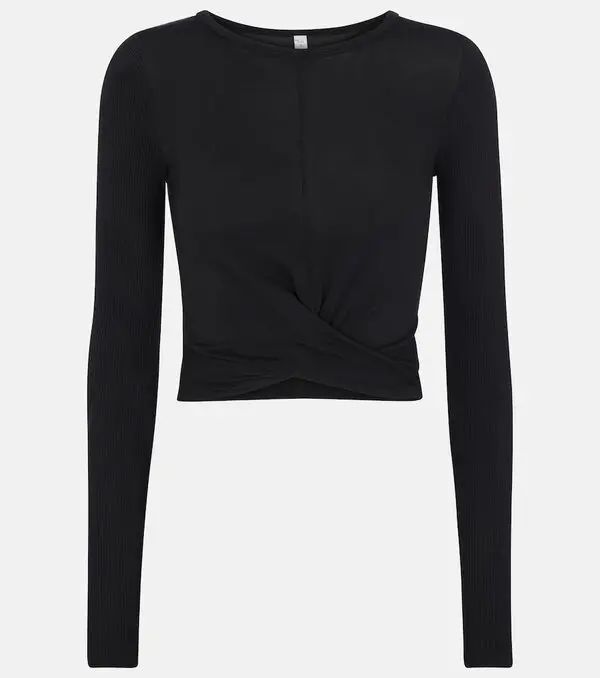 Alo Yoga Cover Knit Crop Top - Black