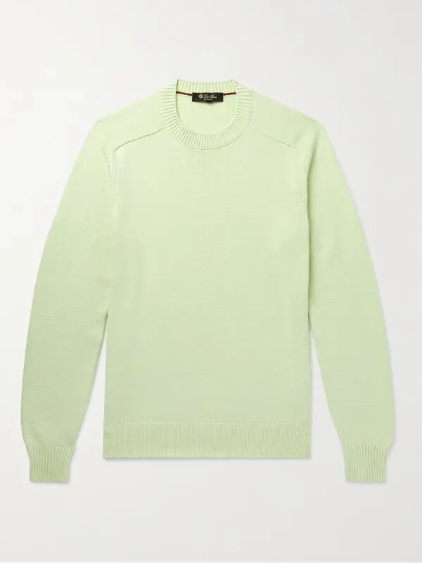 Loro Piana Cotton And Silk-blend Sweater - Green