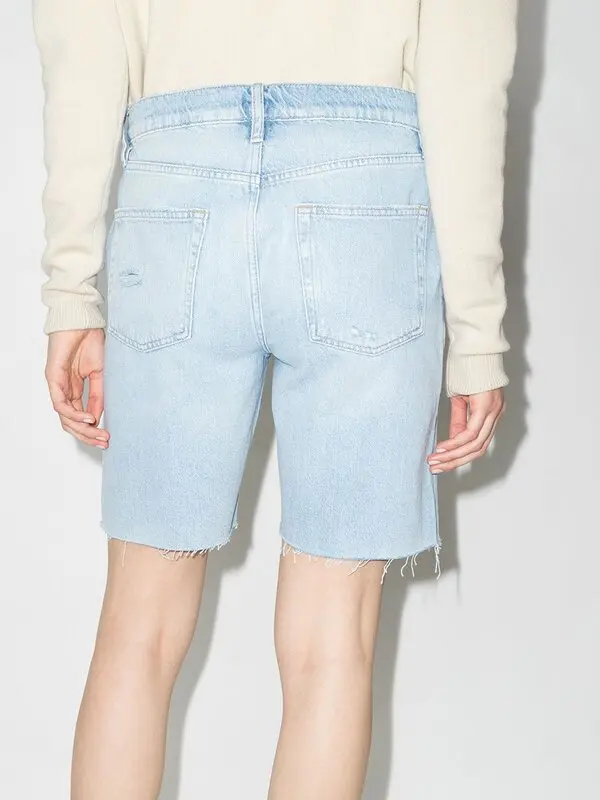 FRAME Le Slouch Distressed Bermuda Shorts