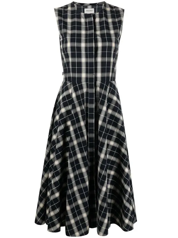 Woolrich Check Flared Midi Dress