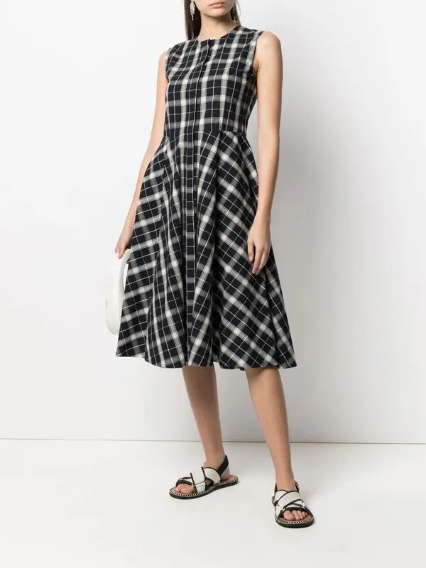 Woolrich Check Flared Midi Dress