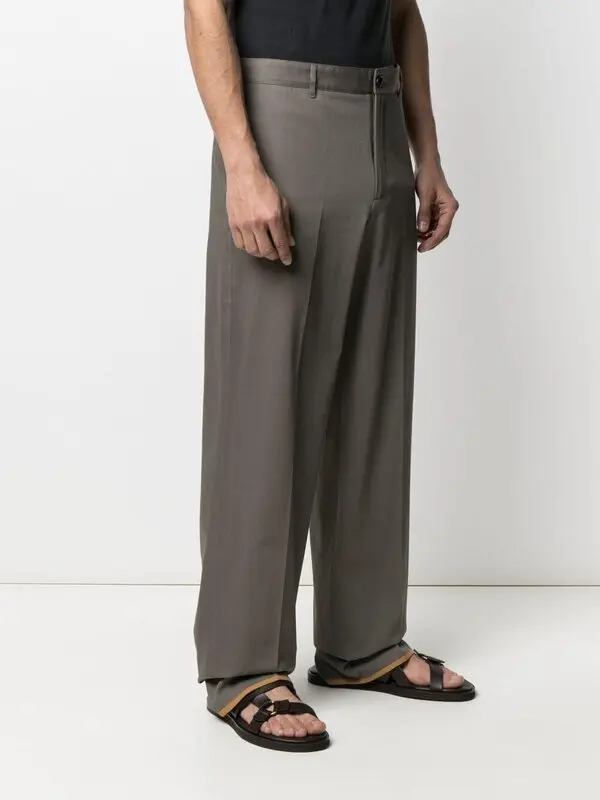 FERRAGAMO Straight-leg Tailored Trousers - Brown