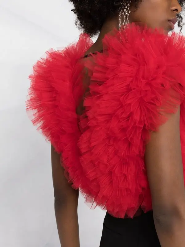 Alchemy Fashions X Lia Aram Ruffled-trim Bodysuit - Red