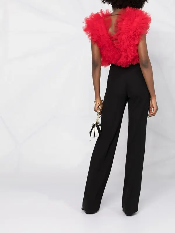 Alchemy Fashions X Lia Aram Ruffled-trim Bodysuit - Red