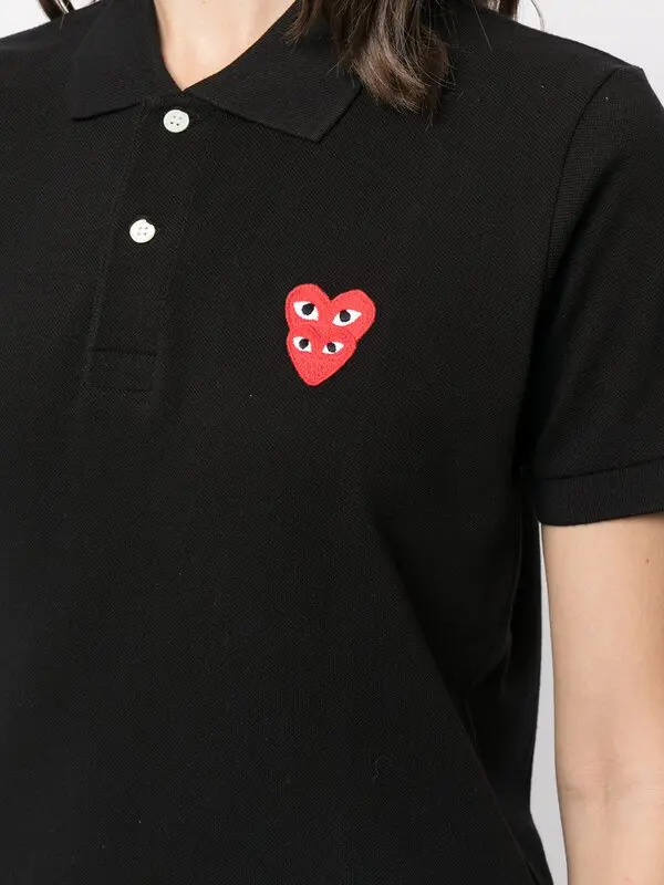 Play Comme Des Garcon Logo-patch Polo Shirt
