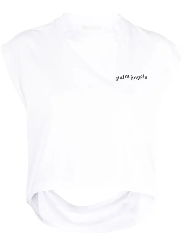 Palm Angels Logo-print Cut-out Tank Top