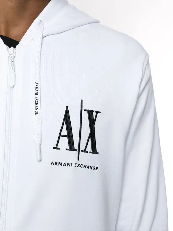 Armani Exchange Logo-embroidered Drawstring Hoodie
