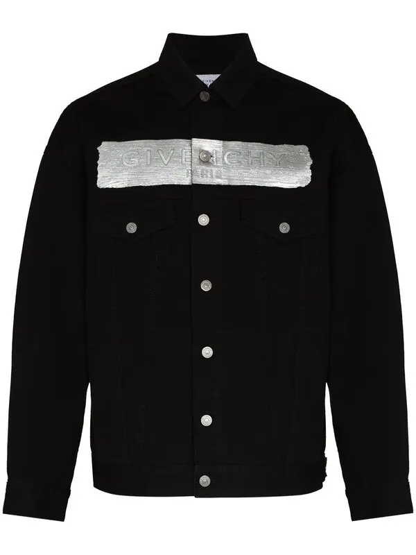 Givenchy Logo-print Denim Jacket - Black