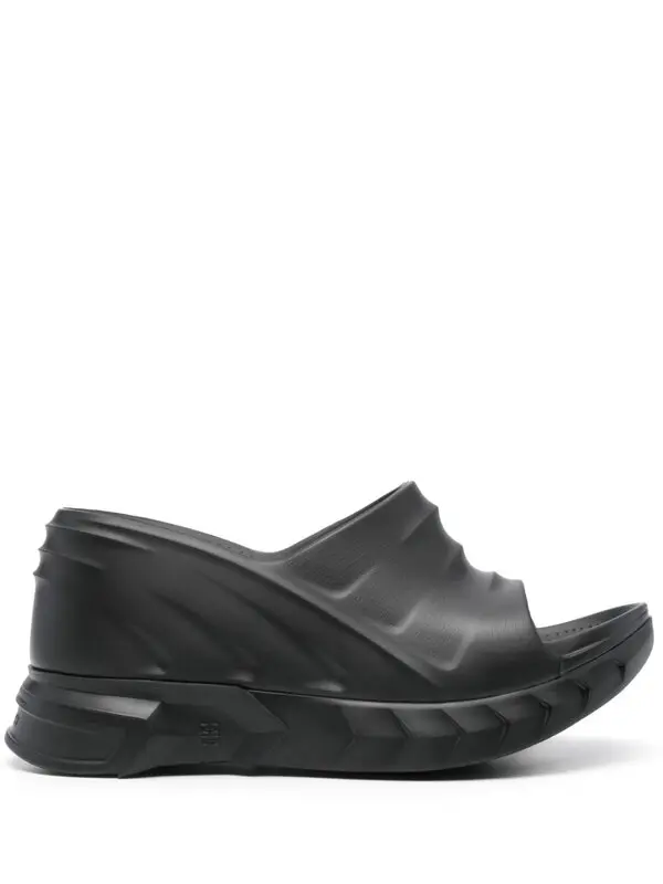 Givenchy Marshmallow 115mm Wedge Sandals - Black