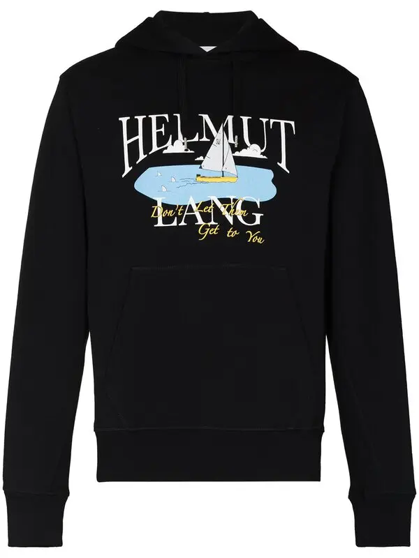 Helmut Lang Sea Print Hoodie - Black