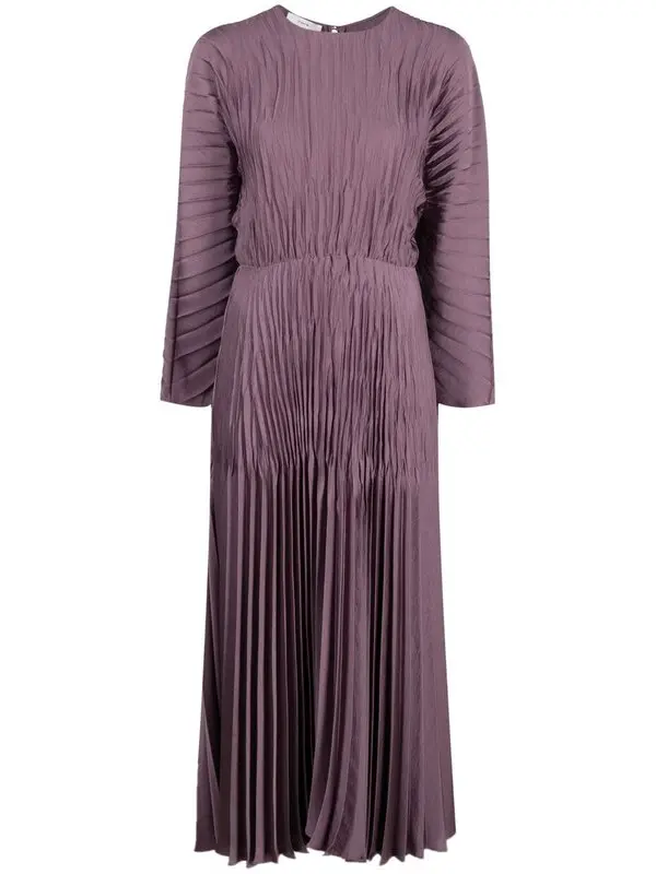 Vince Pleated Axi Dress In Purple - 20% Off | Editorialist