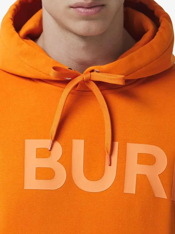 Burberry Horseferry-Print Cotton Hoodie - Orange | Editorialist