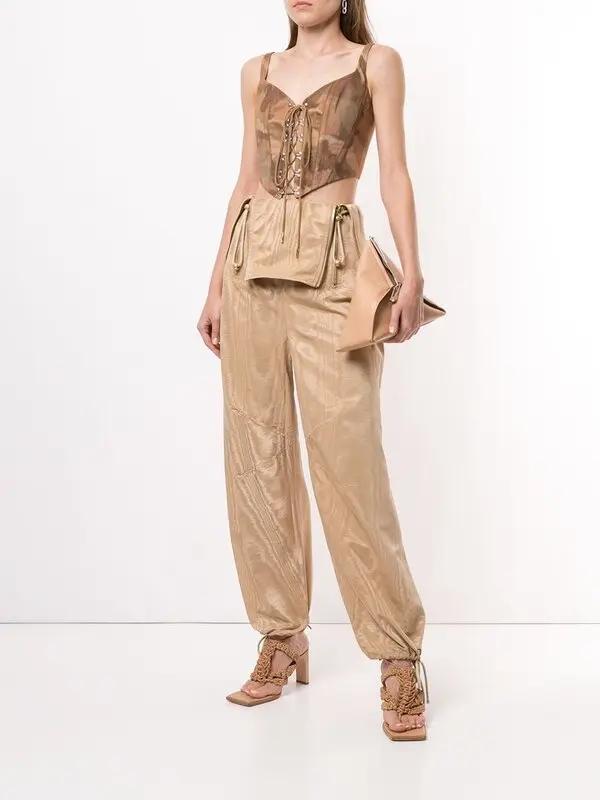 DION LEE Ikat Camouflage Corset Crop Top