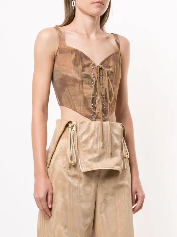 DION LEE Ikat Camouflage Corset Crop Top