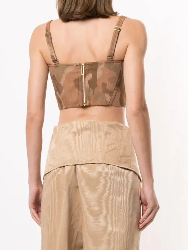 DION LEE Ikat Camouflage Corset Crop Top