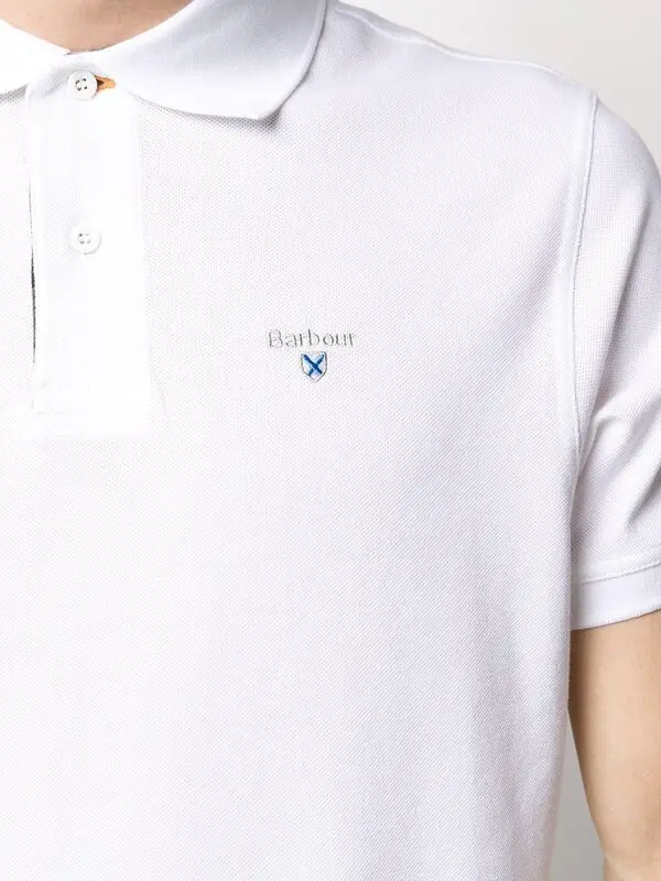 Barbour Logo Embroidered Polo Shirt - White