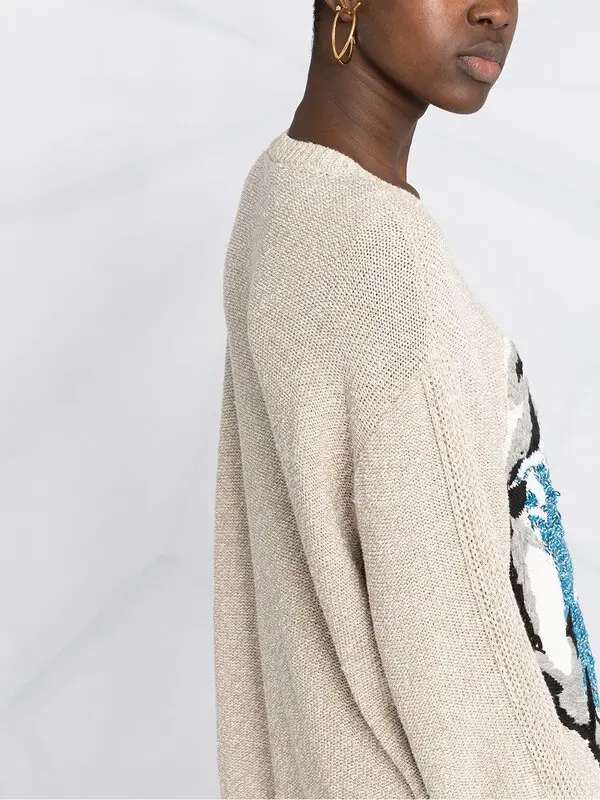 Stella McCartney Dolphin Scene Intarsia Oversized Jumper