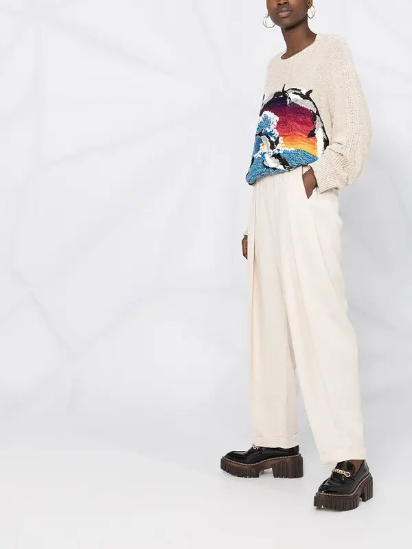 Stella McCartney Dolphin Scene Intarsia Oversized Jumper