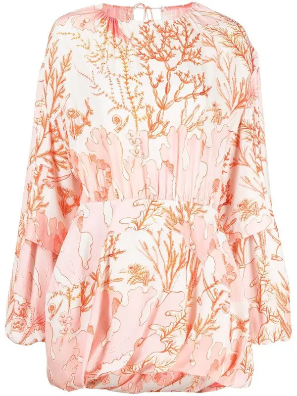 Stella McCartney Coral-print Puffball Mini-dress