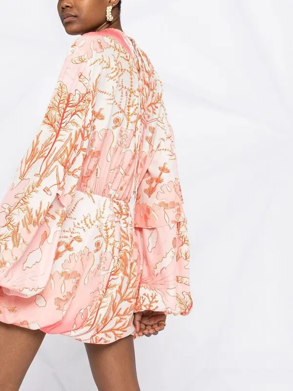 Stella McCartney Coral-print Puffball Mini-dress