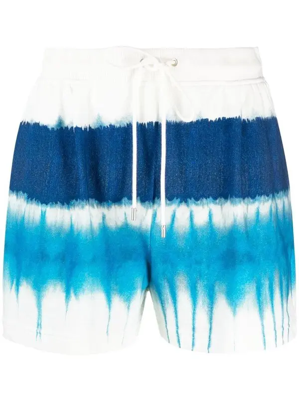 Alberta Ferretti Tie-dye Track Shorts - Blue