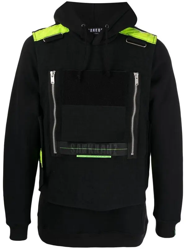 SANKUANZ Layered Hoodie With Reflective Details