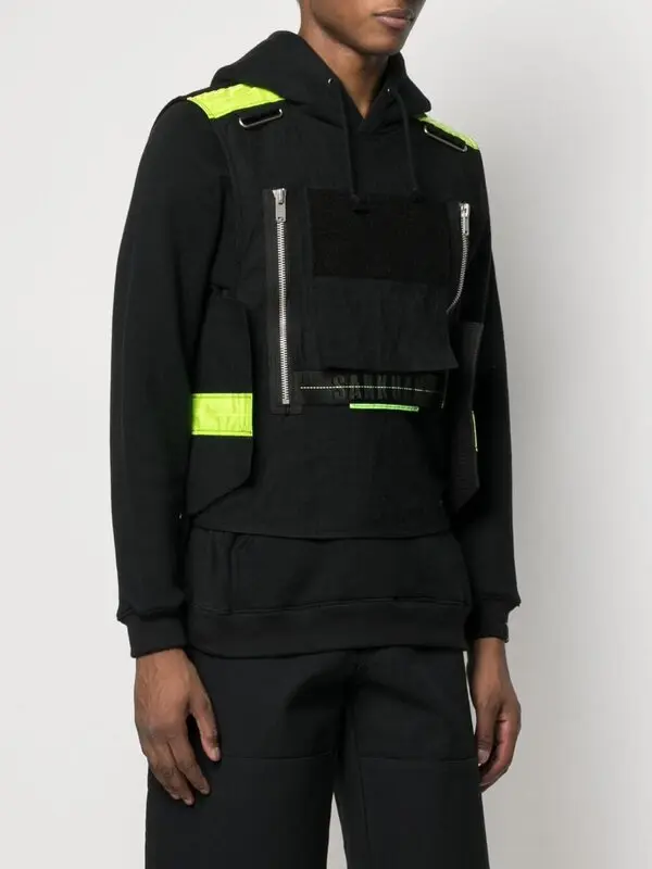 SANKUANZ Layered Hoodie With Reflective Details