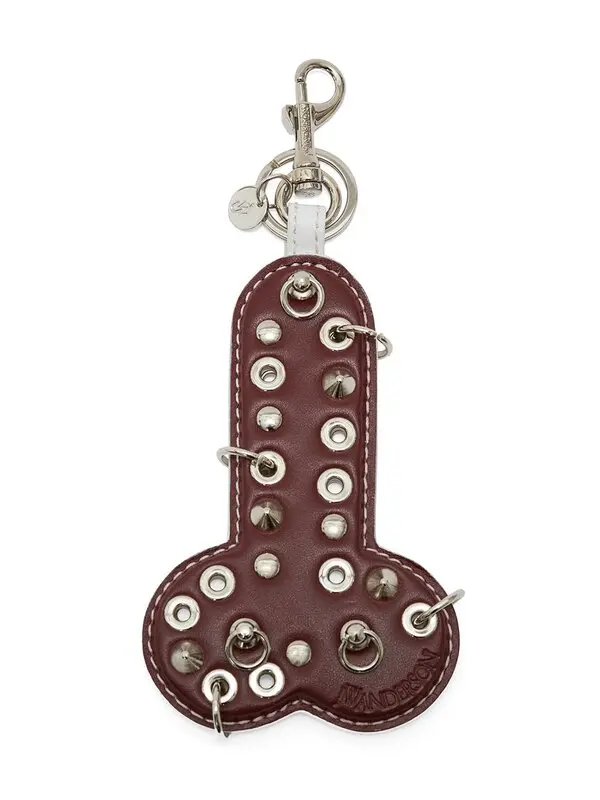 Jw Anderson Penis Eyelet-Embellished Keyring In Red - 50% Off