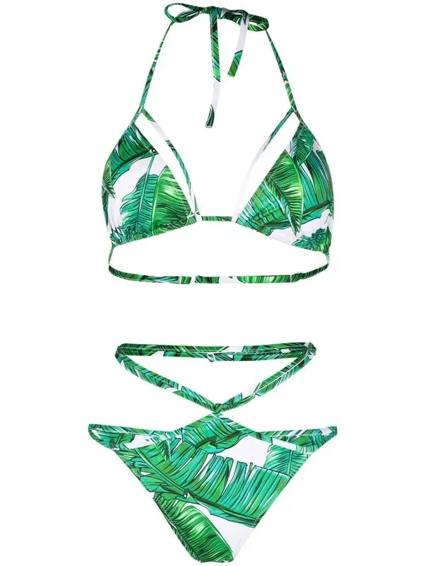 NOIRE SWIMWEAR Jungle-print Isla Bikini - Green