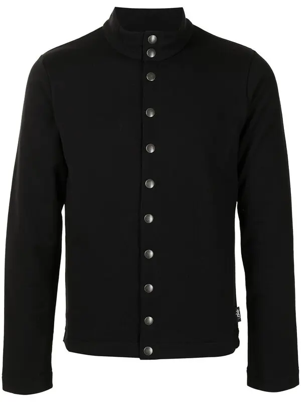 AGNES B. Nacre Snap-button Cotton Cardigan