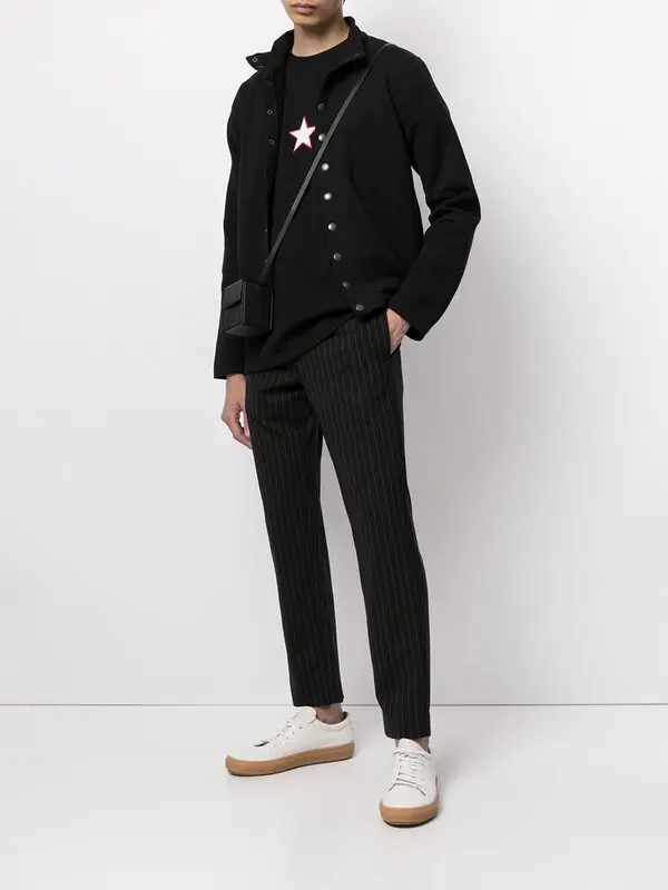 AGNES B. Nacre Snap-button Cotton Cardigan