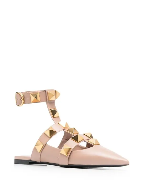 Valentino Garavani Roman Stud Ballerina Flats - Neutrals