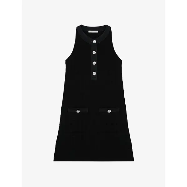black mini pinafore dress Reckless Check Mini Pinafore Dress main image 0